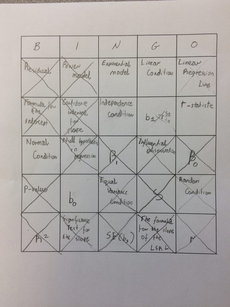 AP Stats Bingo! - Math @ Williston